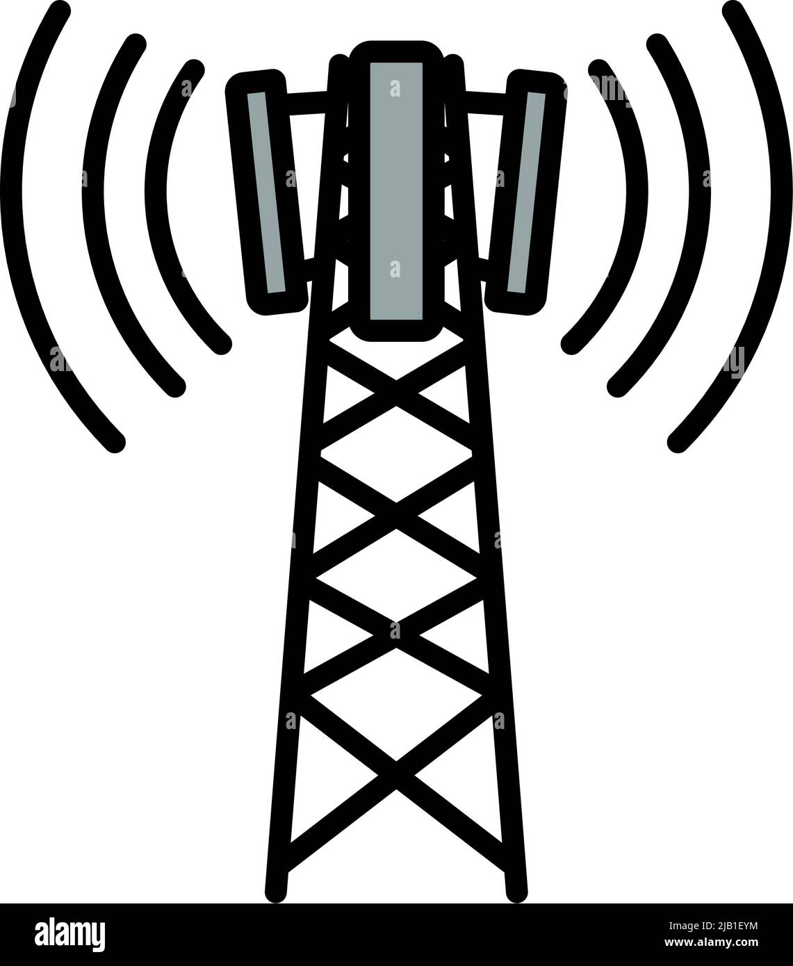 Cellular Broadcasting Antenna Icon. Editable Bold Outline With Color ...