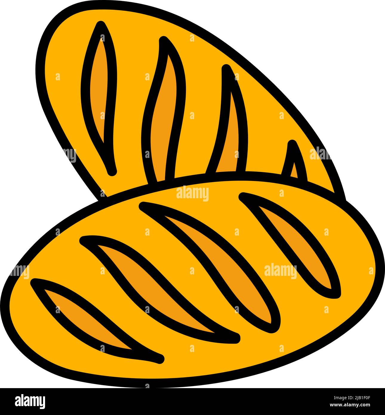 Bread Icon. Editable Bold Outline With Color Fill Design. Vector ...
