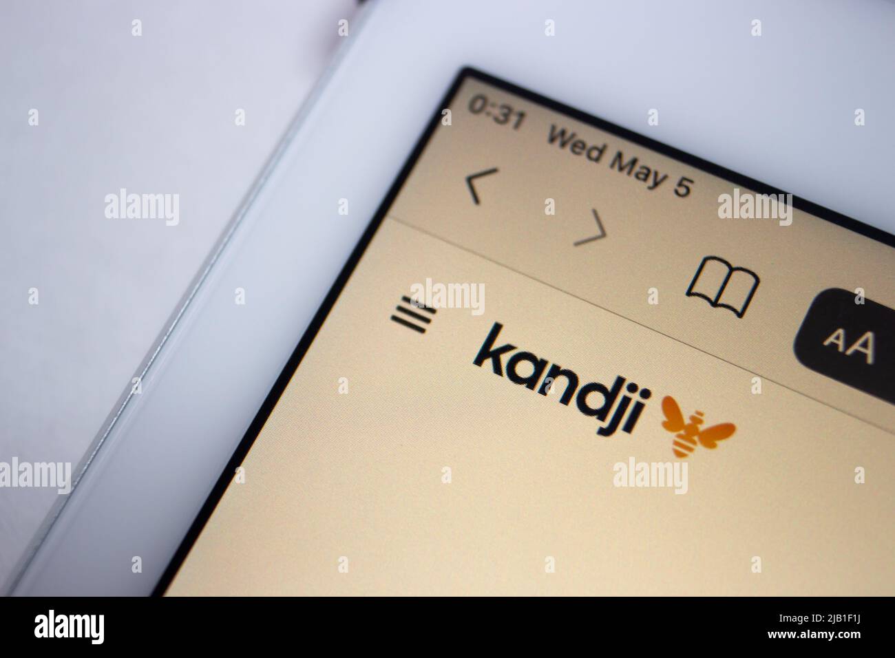 Kumamoto, JAPAN - May 4 2021 : Logo of Kandji on its website on tablet ...