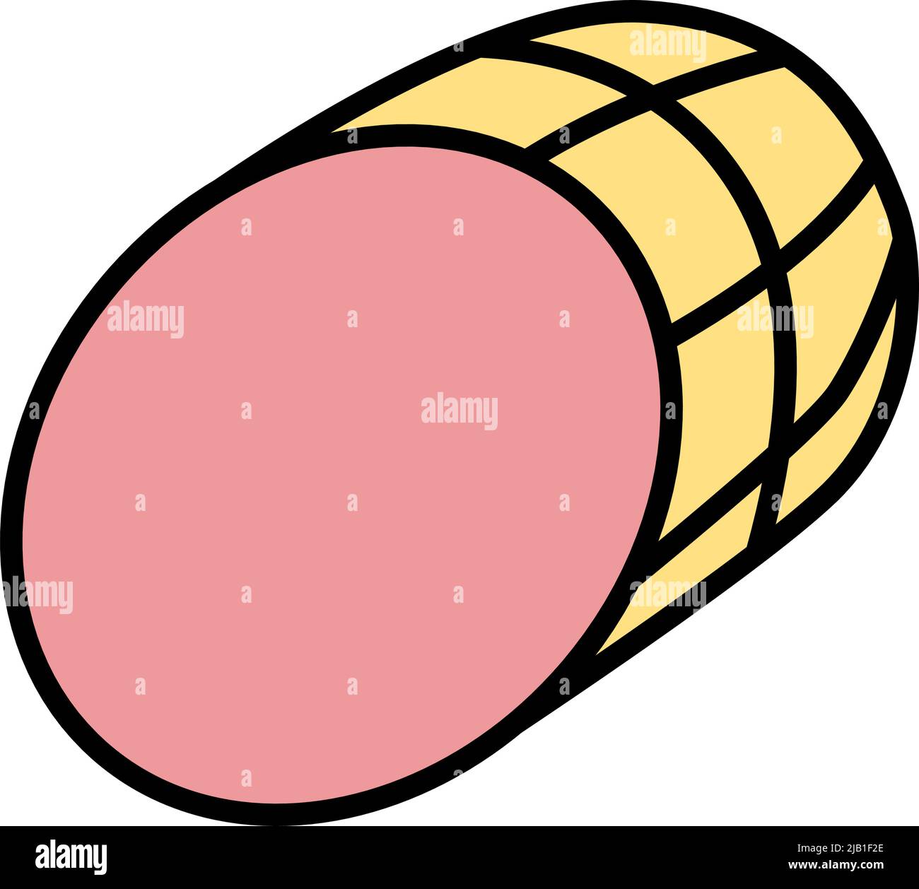 Ham Icon. Editable Bold Outline With Color Fill Design. Vector ...