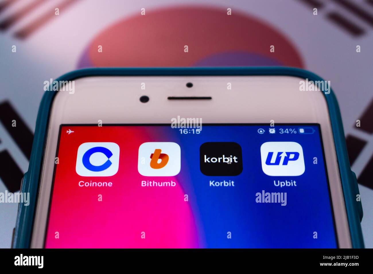 Kumamoto, JAPAN - May 3 2021 : Big four crypto exchange platforms in South Korea (Coinone ...