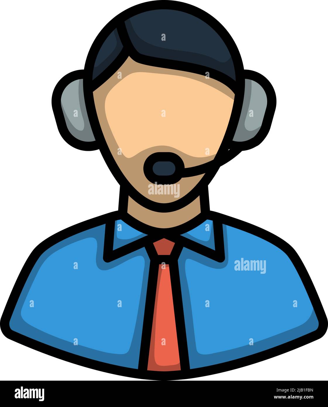 Icon Of Football Commentator. Editable Bold Outline With Color Fill ...