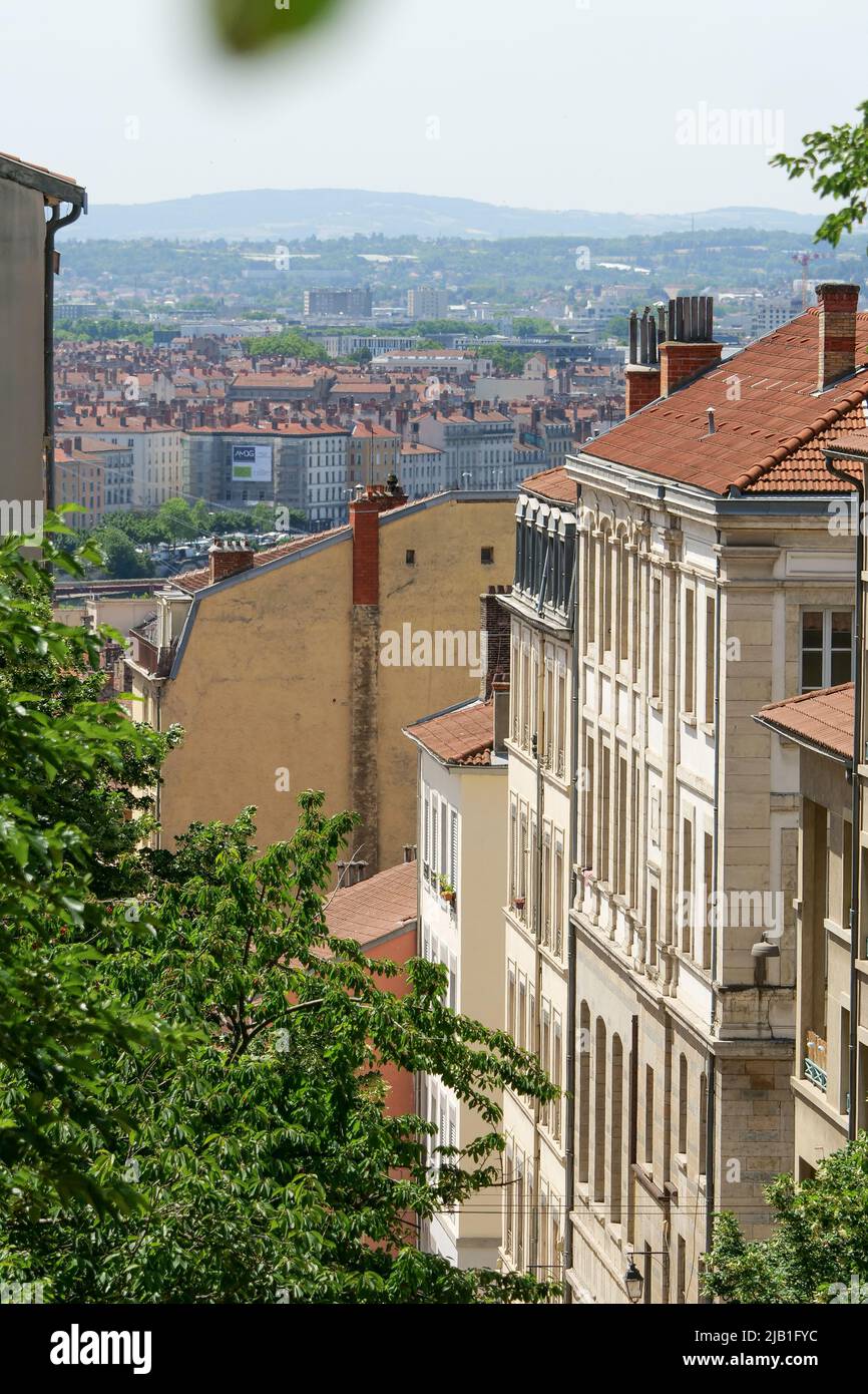 La Grande-Côte, La Croix-Rousse district, Lyon, Rhone, Auvergne Rhone ...