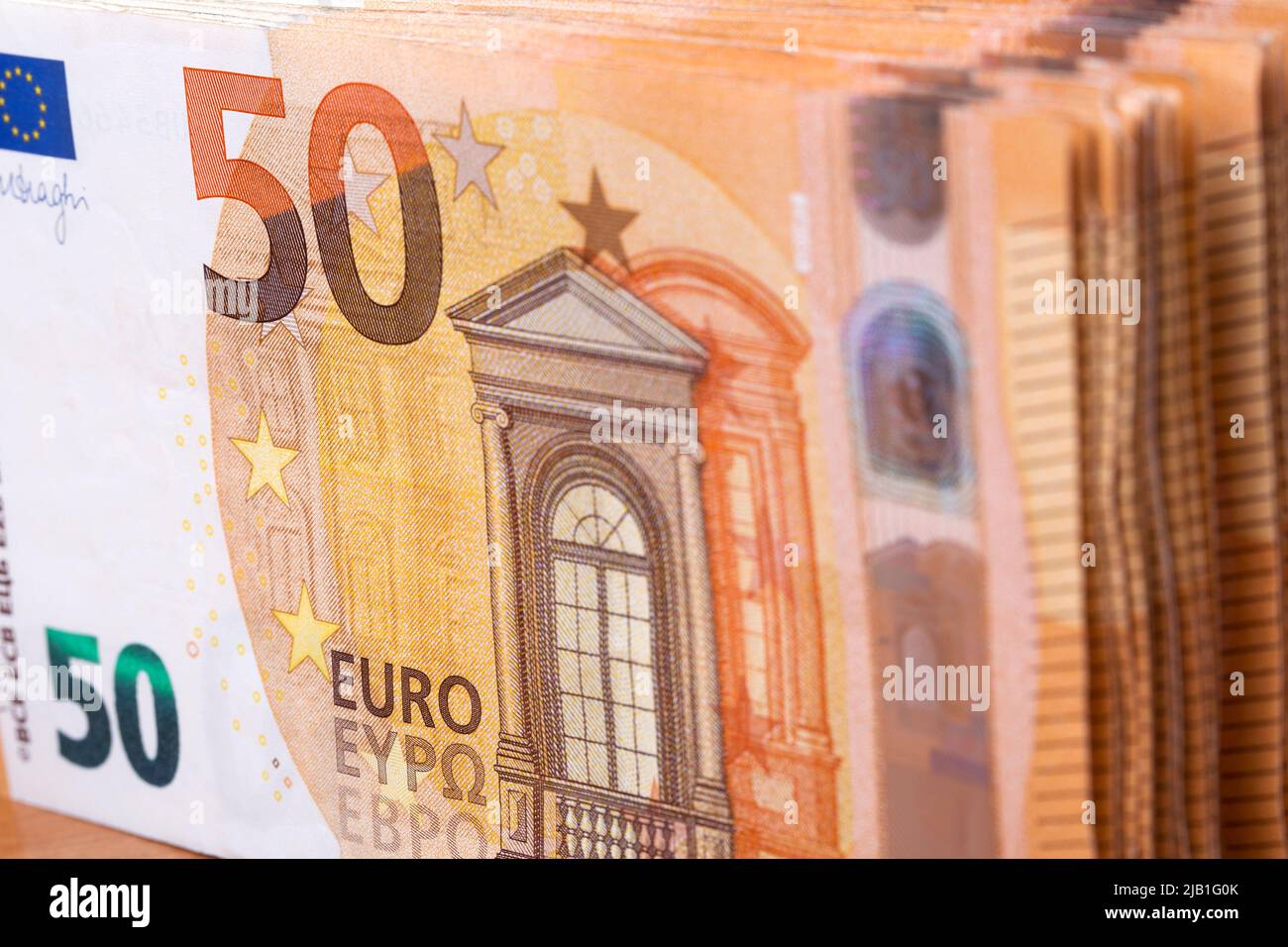 European money - 50 Euro - a business background Stock Photo - Alamy