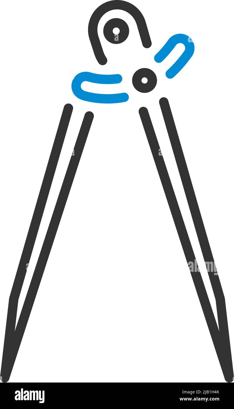 Compasses Icon. Editable Bold Outline With Color Fill Design. Vector ...