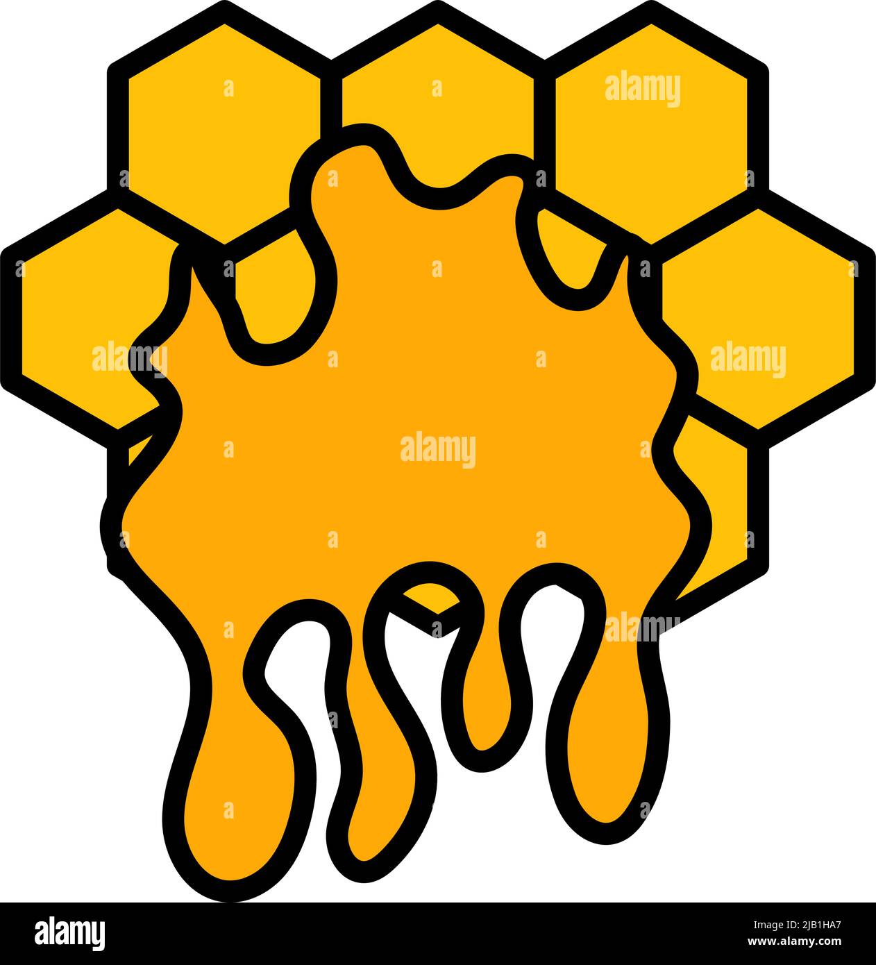 Honey Icon. Editable Bold Outline With Color Fill Design. Vector ...