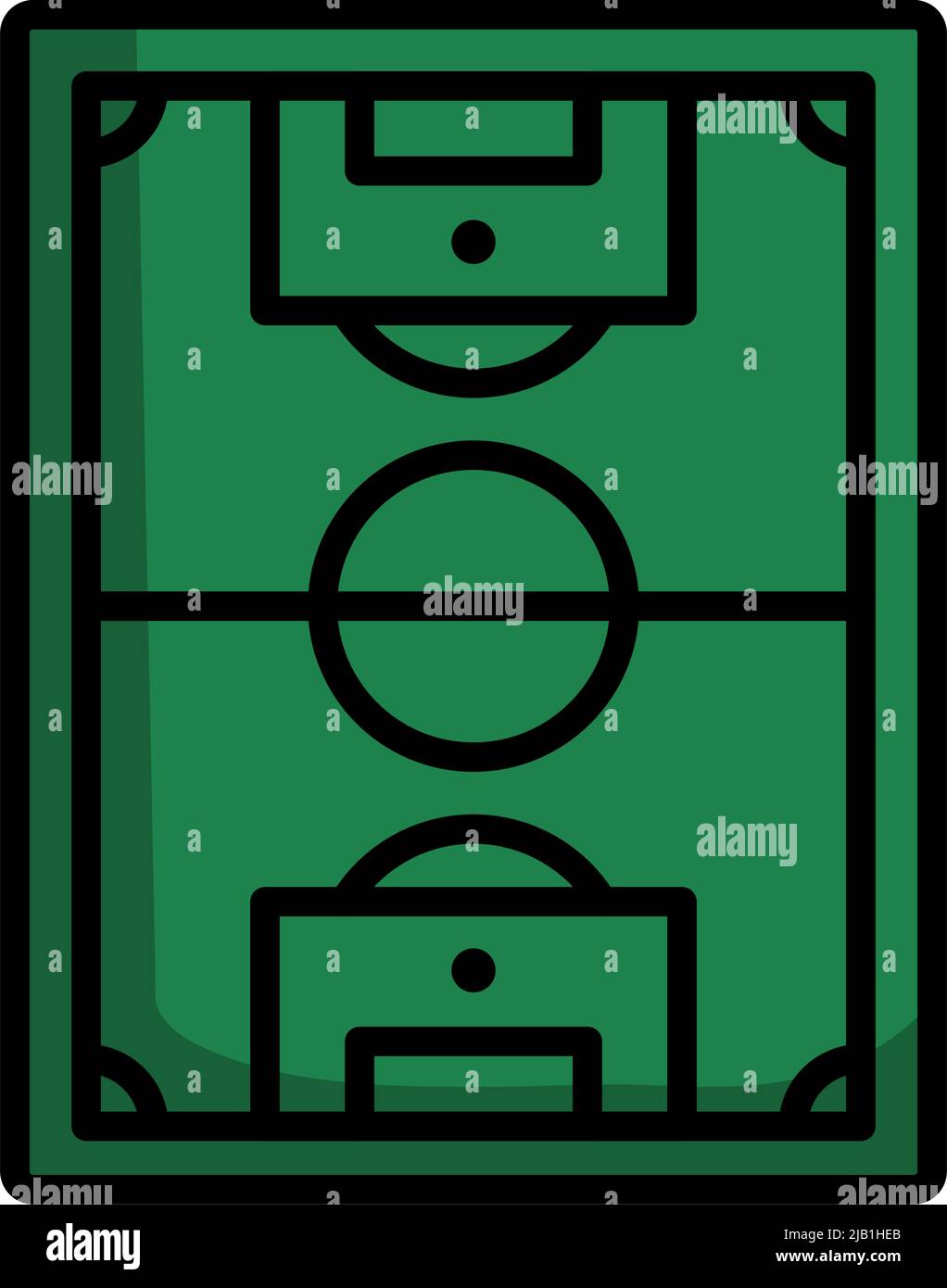 Icon Of Football Field. Editable Bold Outline With Color Fill Design ...