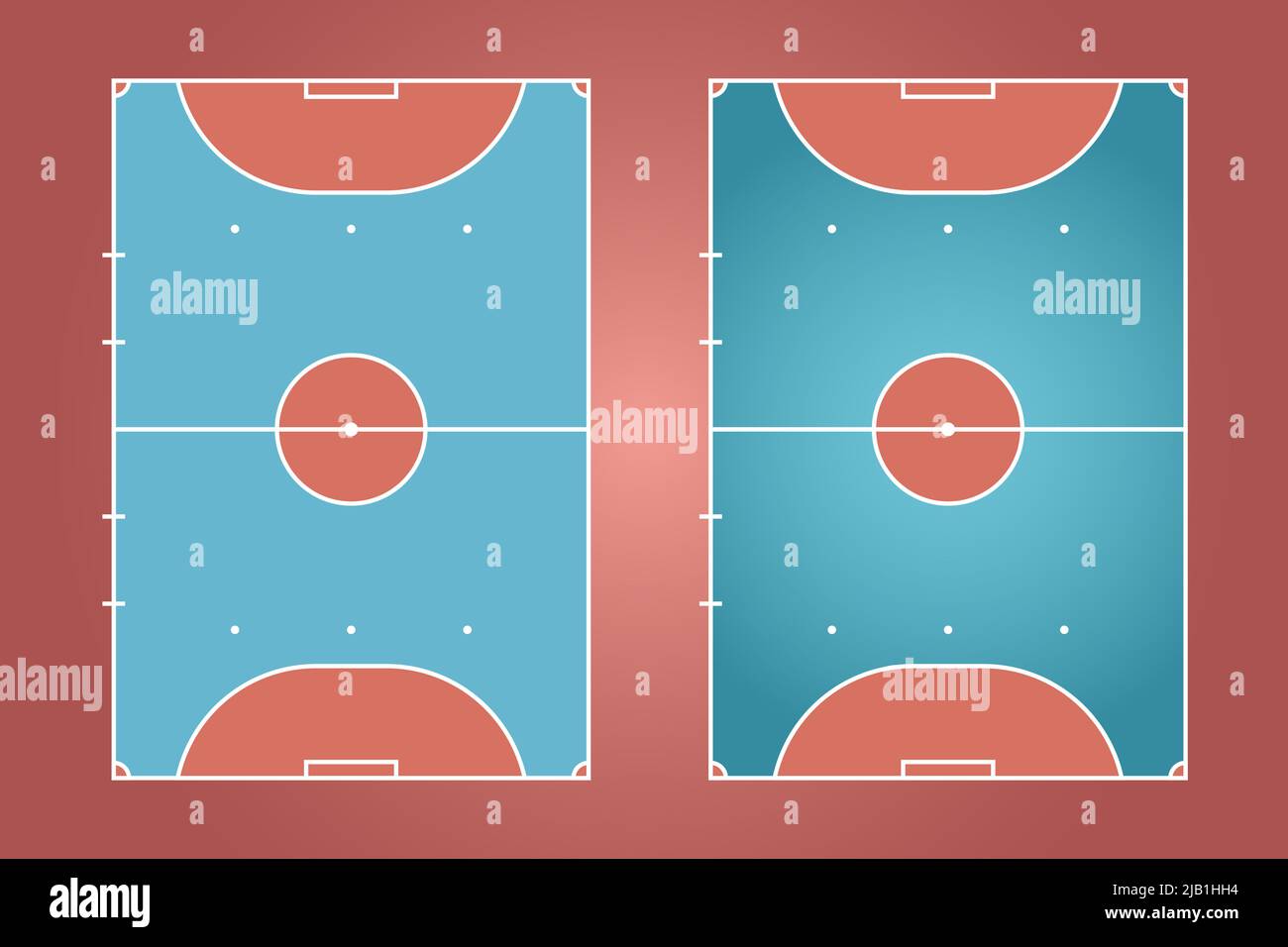 Futsal field flat design, Football field graphic illustration, Vector ...