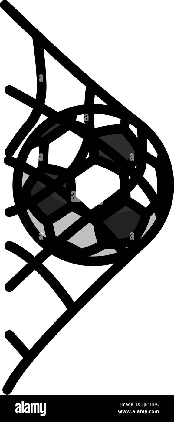 Icon Of Football Ball In Gate Net. Editable Bold Outline With Color ...