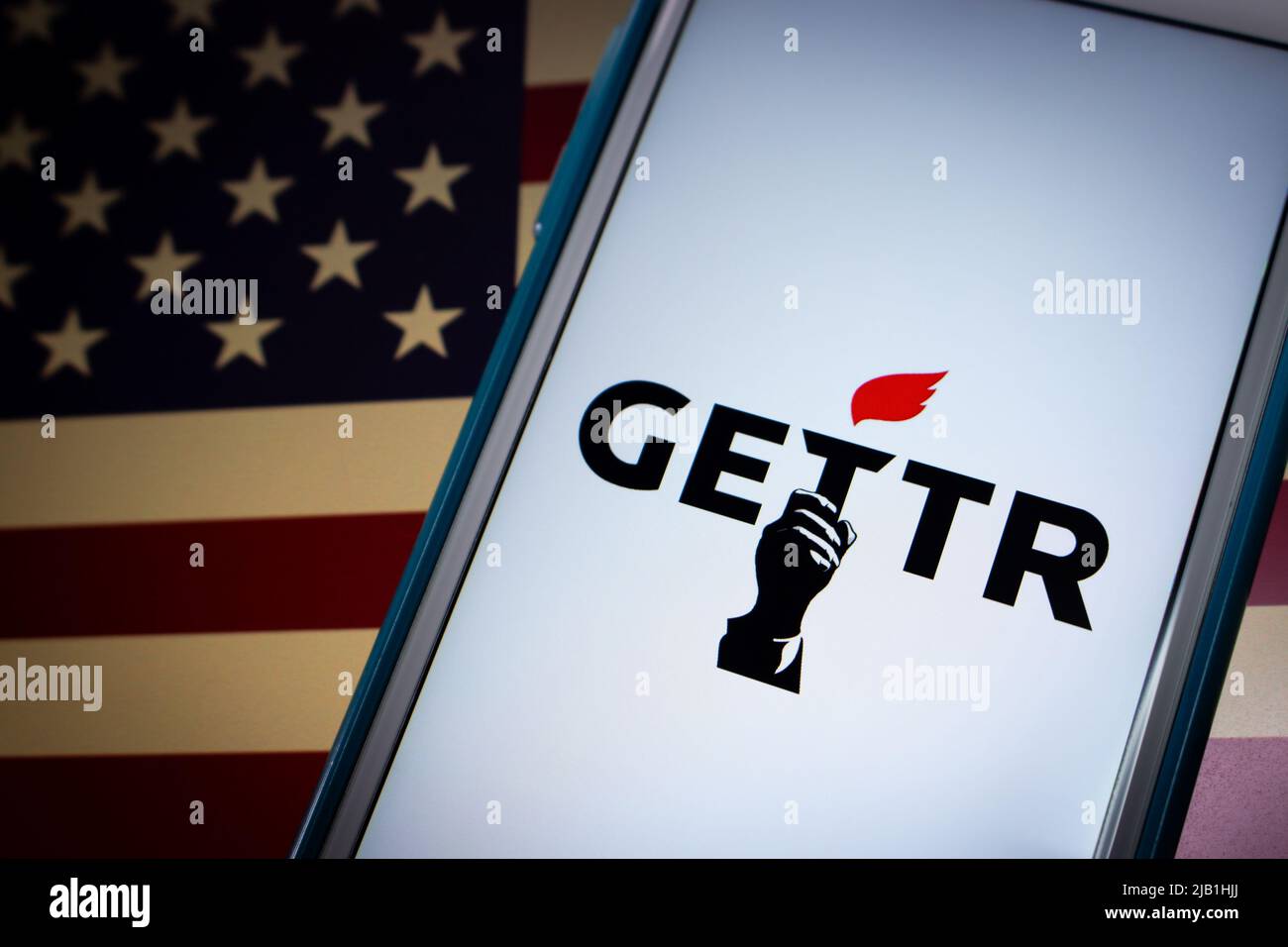 Kumamoto, JAPAN - Jul 13 2021 : Logo of Gettr app, a Twitter-like SNS ...