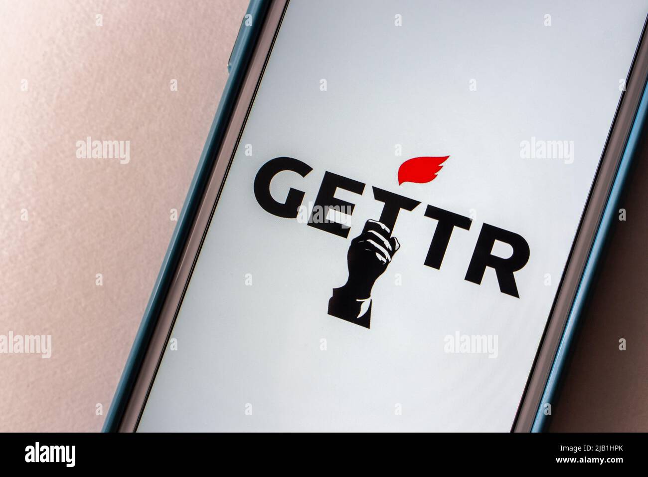 Kumamoto, JAPAN - Jul 13 2021 : Logo of Gettr app, a Twitter-like ...