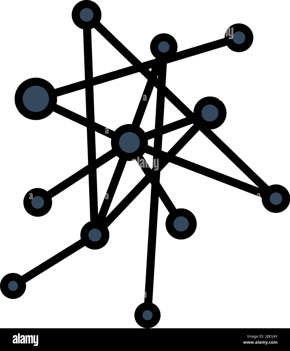 Connection Net Icon. Editable Bold Outline With Color Fill Design ...