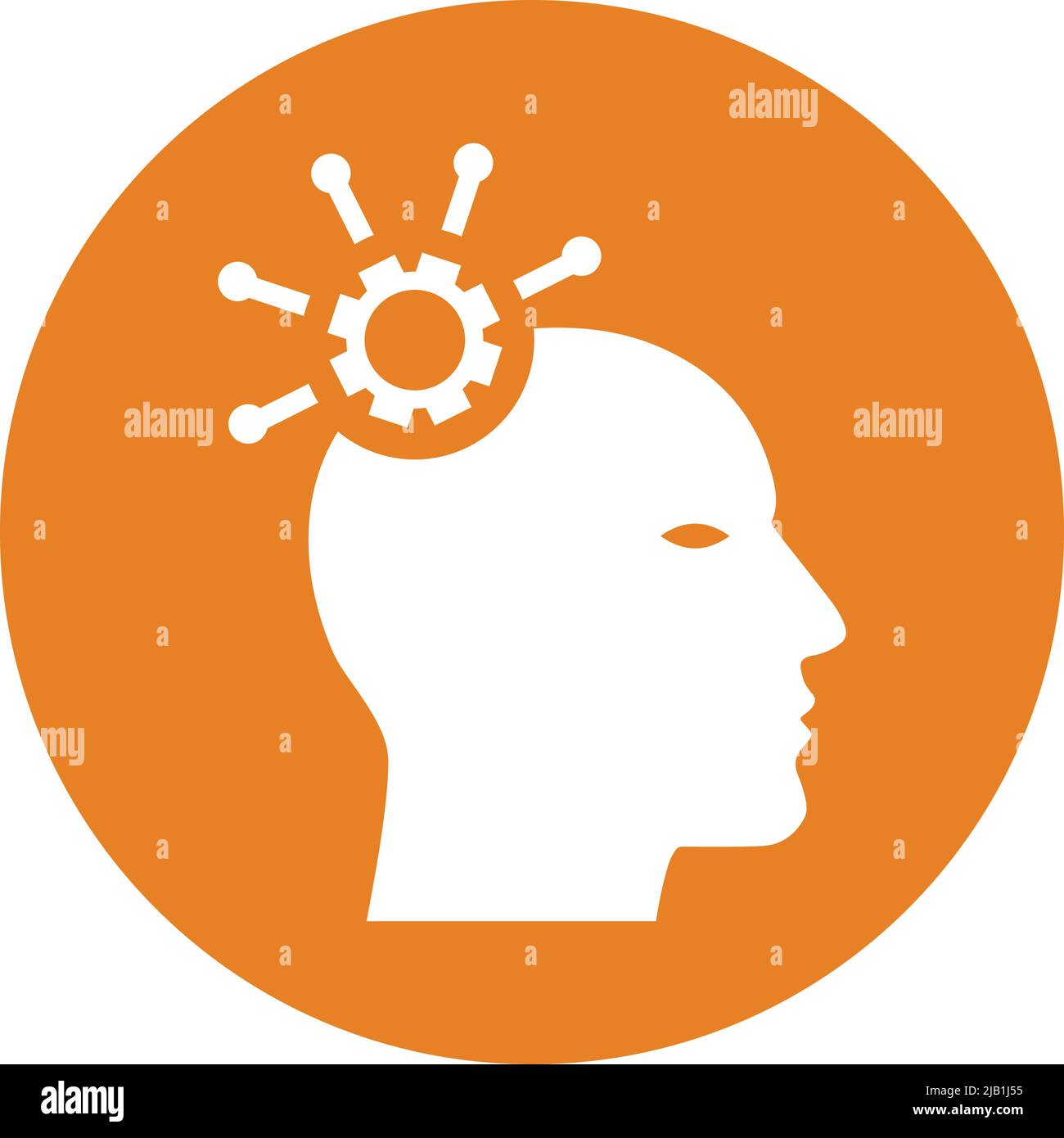 Information, big data, head icon. Simple vector illustration isolated ...