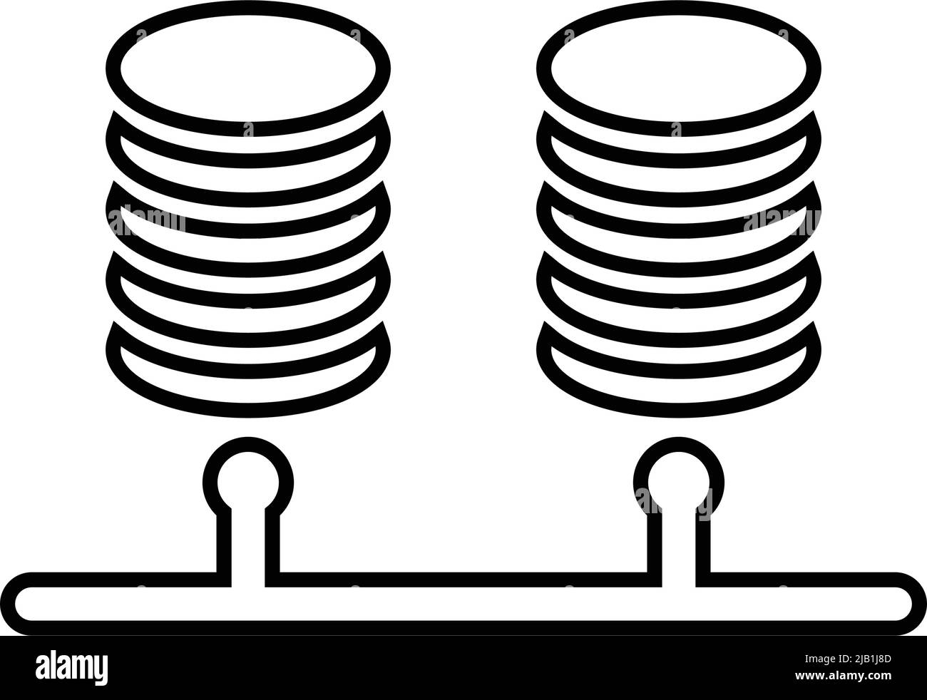 Server, storage, twin icon. Simple vector illustration isolated on a ...