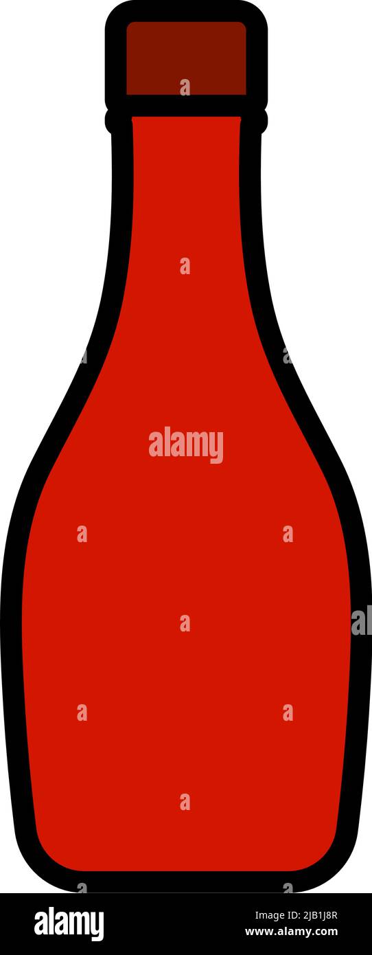 Tomato Ketchup Icon. Editable Bold Outline With Color Fill Design ...