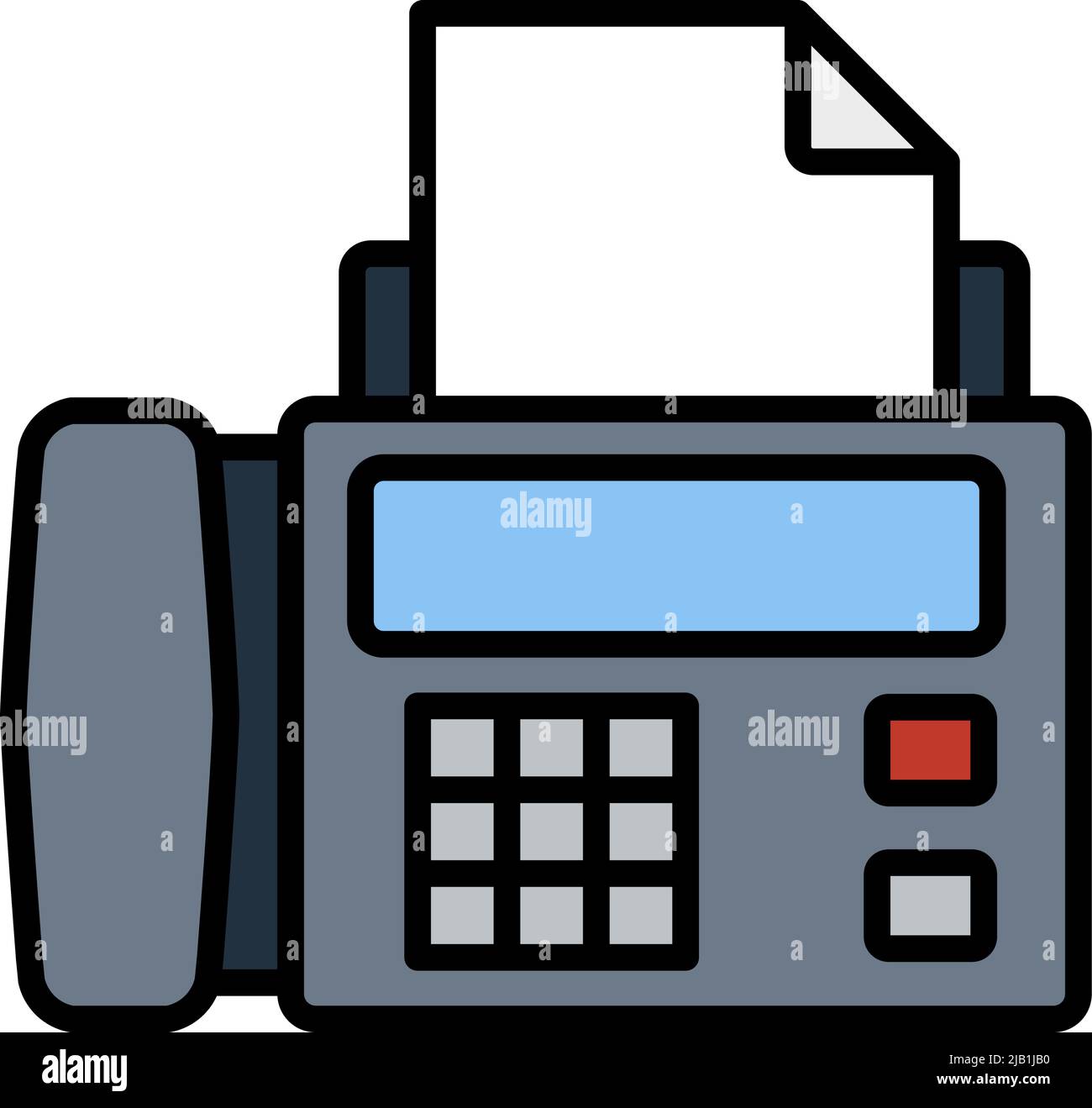 Fax Icon. Editable Bold Outline With Color Fill Design. Vector ...