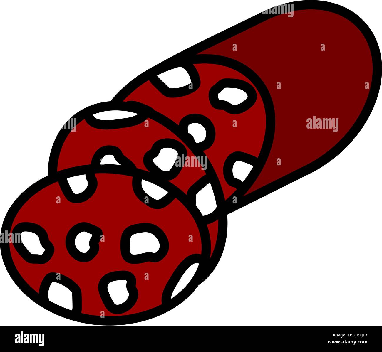 Salami Icon. Editable Bold Outline With Color Fill Design. Vector ...