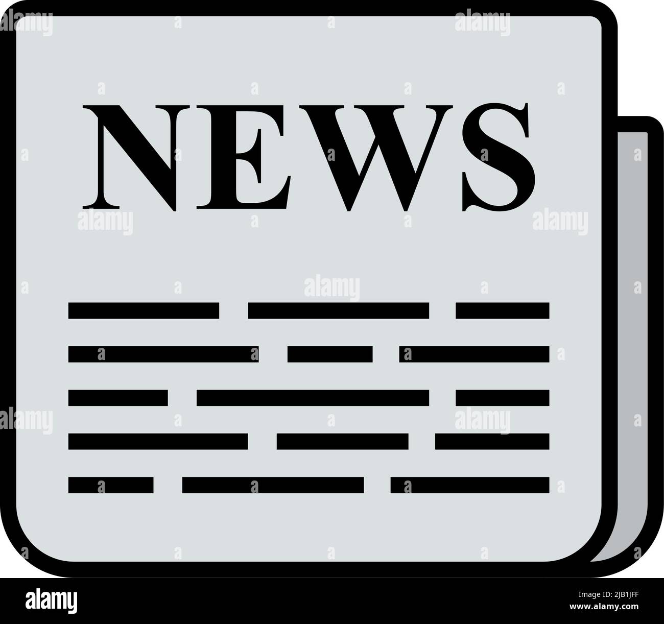 Newspaper Icon. Editable Bold Outline With Color Fill Design. Vector ...