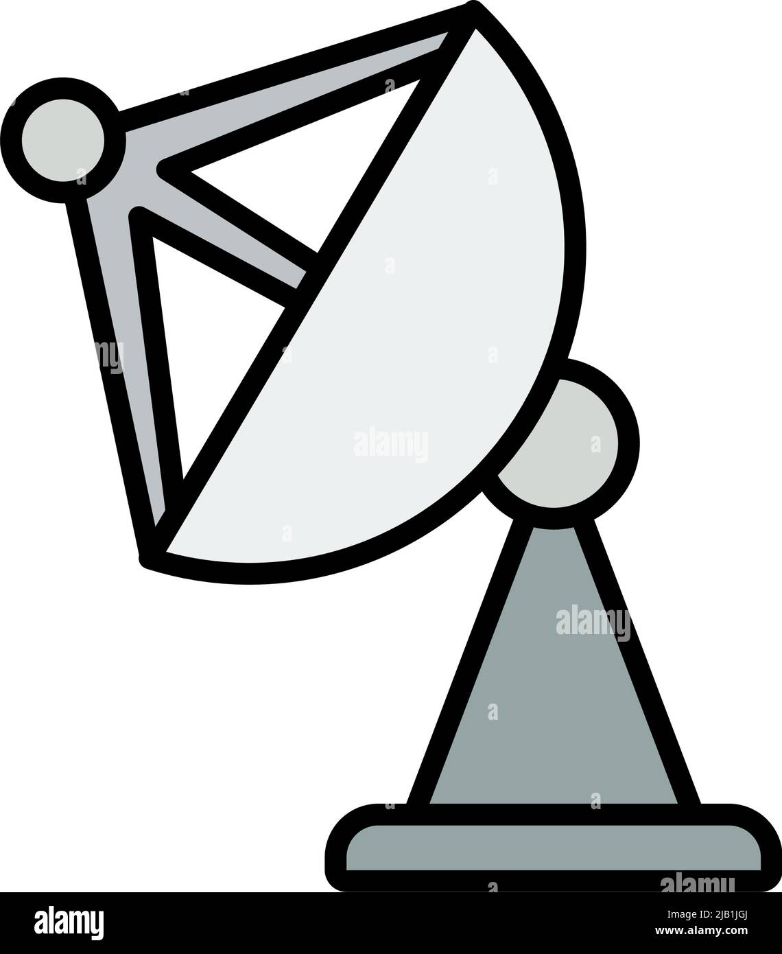 Satellite Antenna Icon. Editable Bold Outline With Color Fill Design ...
