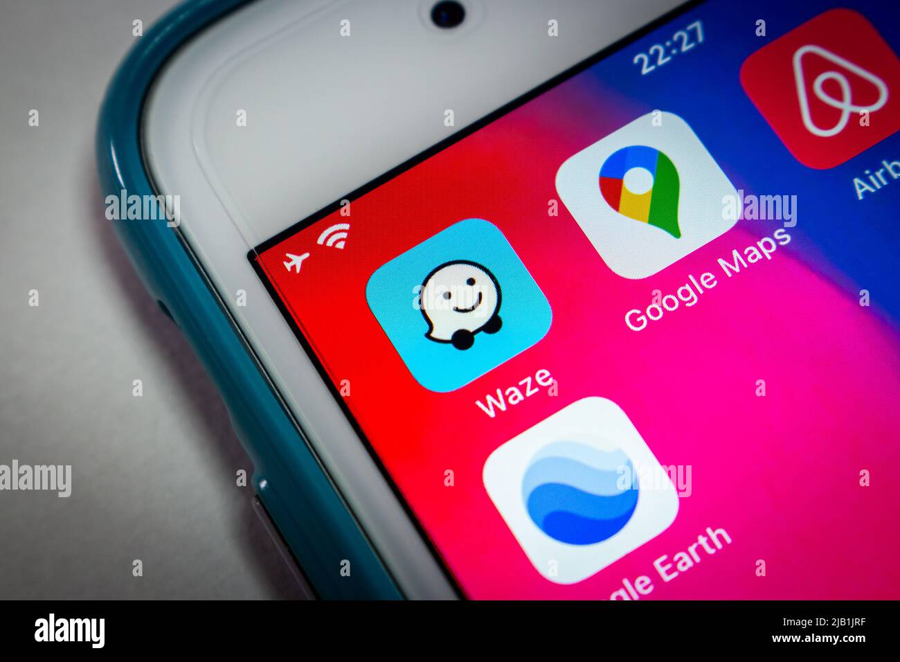 Kumamoto, JAPAN - Aug 3 2021 : Waze App (formerly FreeMap Israel), a GPS navigation software app ...