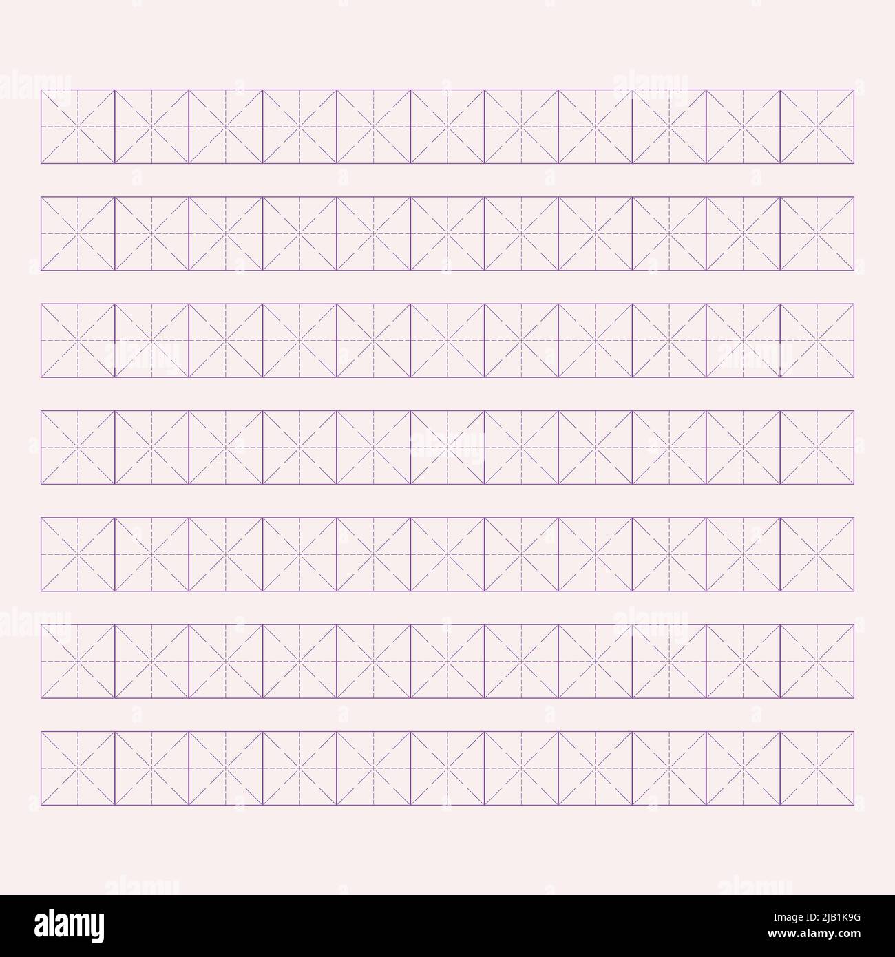 Workbook for writing hieroglyphs. Lined paper for printing. Geometric ...