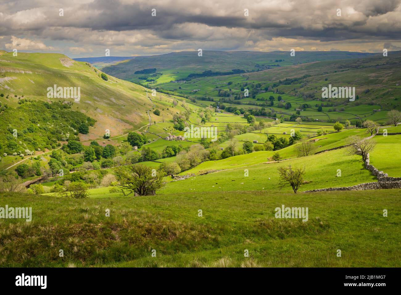On the Pennine Way between Keld and Muker in Swaledale in the Yorkshire ...