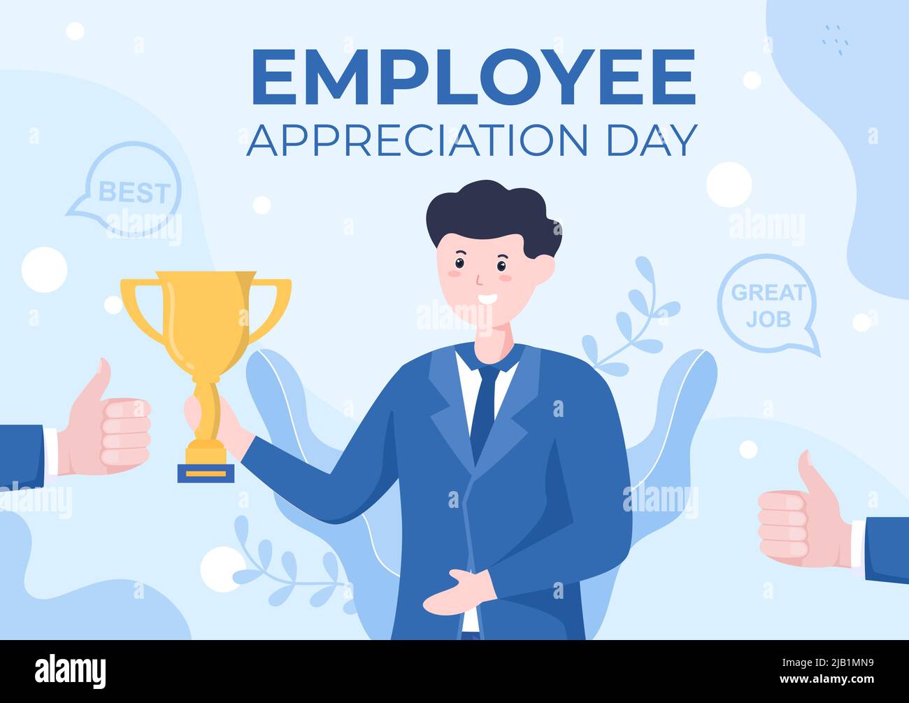 Happy Employee Appreciation Day Cartoon Illustration to Give Thanks or ...