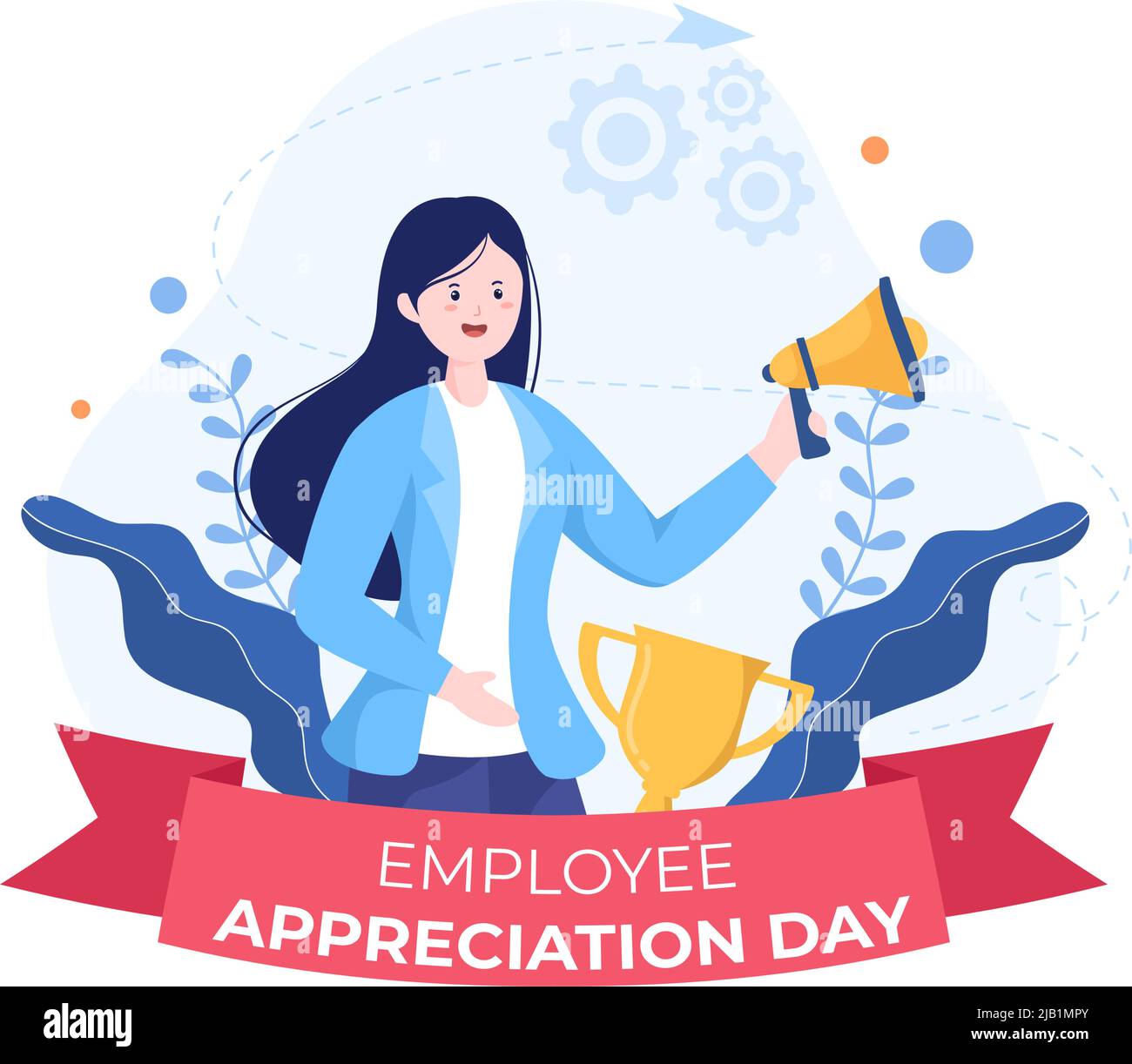 Happy Employee Appreciation Day Cartoon Illustration to Give Thanks or ...