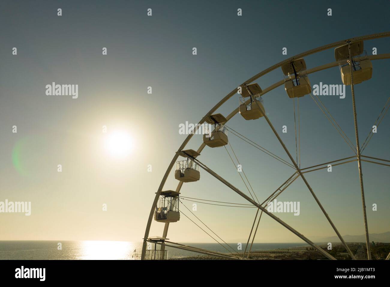 Aerial shot with a drone of a detail of a Ferris wheel Stock Photo - Alamy