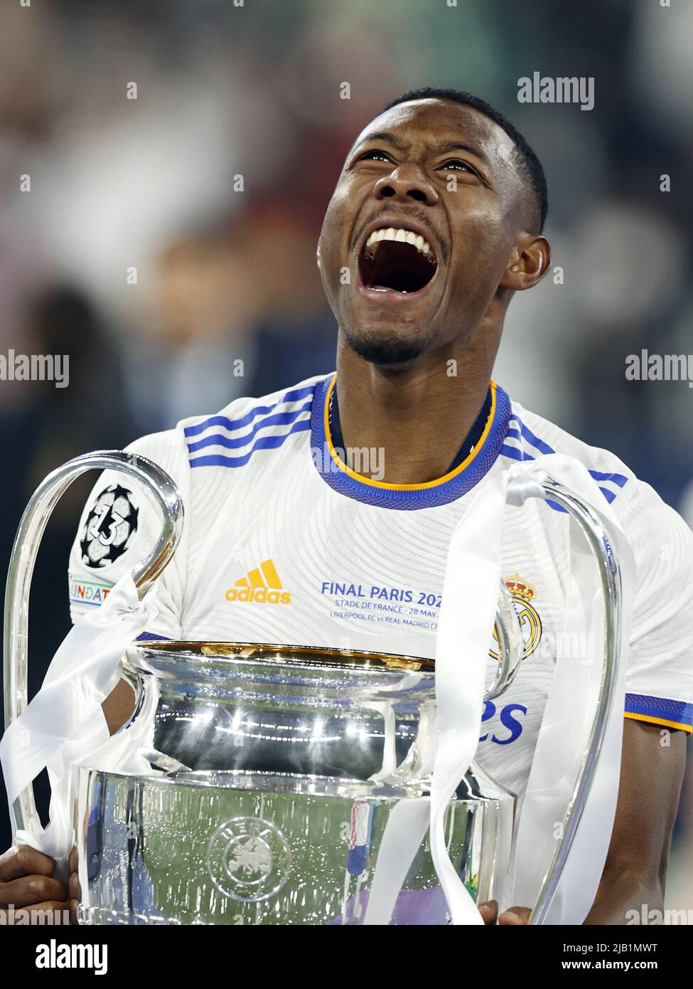 PARIS - David Alaba of Real Madrid with UEFA Champions League trophy ...