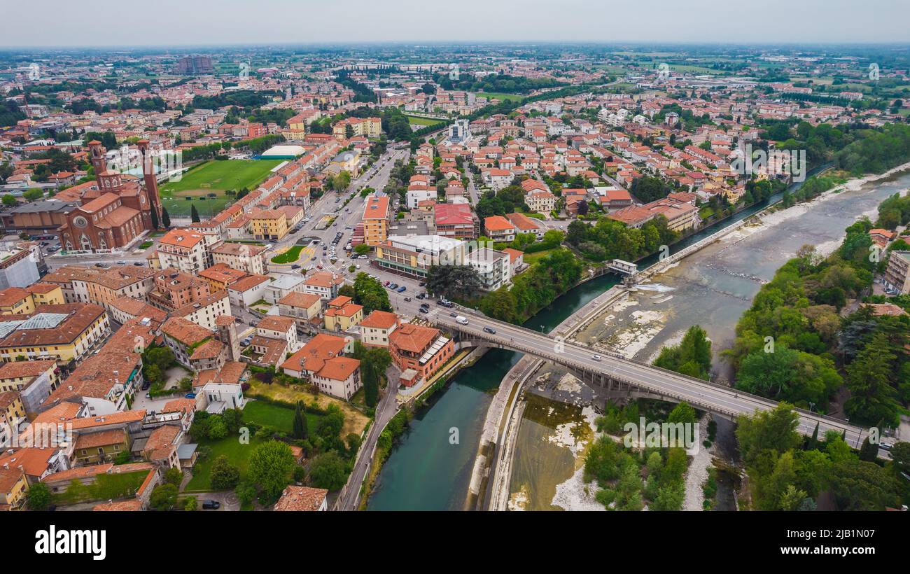 Aerial View of Bassano del Grappa, Vicenza, Veneto, Italy, Europe Stock ...