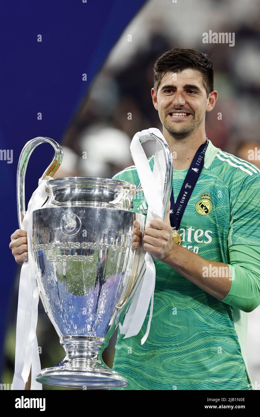 PARIS - Real Madrid goalkeeper Thibaut Courtois with UEFA Champions ...