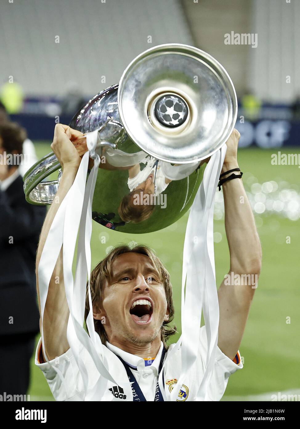 PARIS - Luka Modric of Real Madrid with UEFA Champions League trophy ...