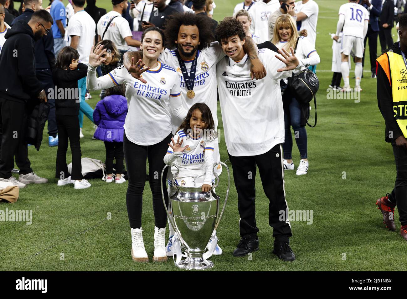 PARIS - Marcelo of Real Madrid and his family with UEFA Champions ...