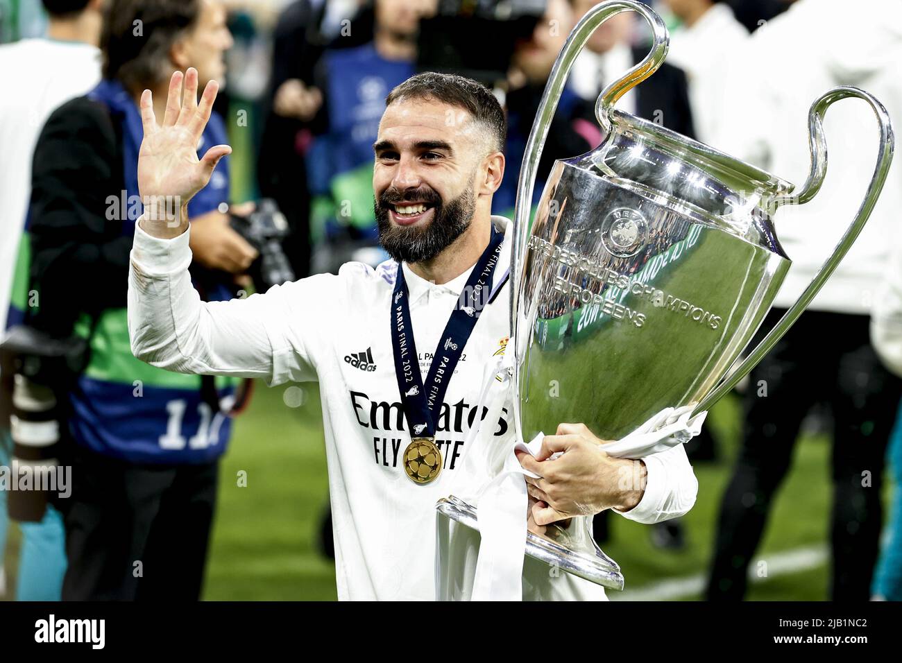 PARIS - Daniel Carvajal of Real Madrid with UEFA Champions League ...