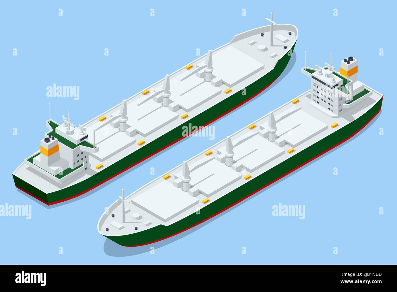 Isometric Bulk carrier ship. Bulk freighter travels. Import or export ...