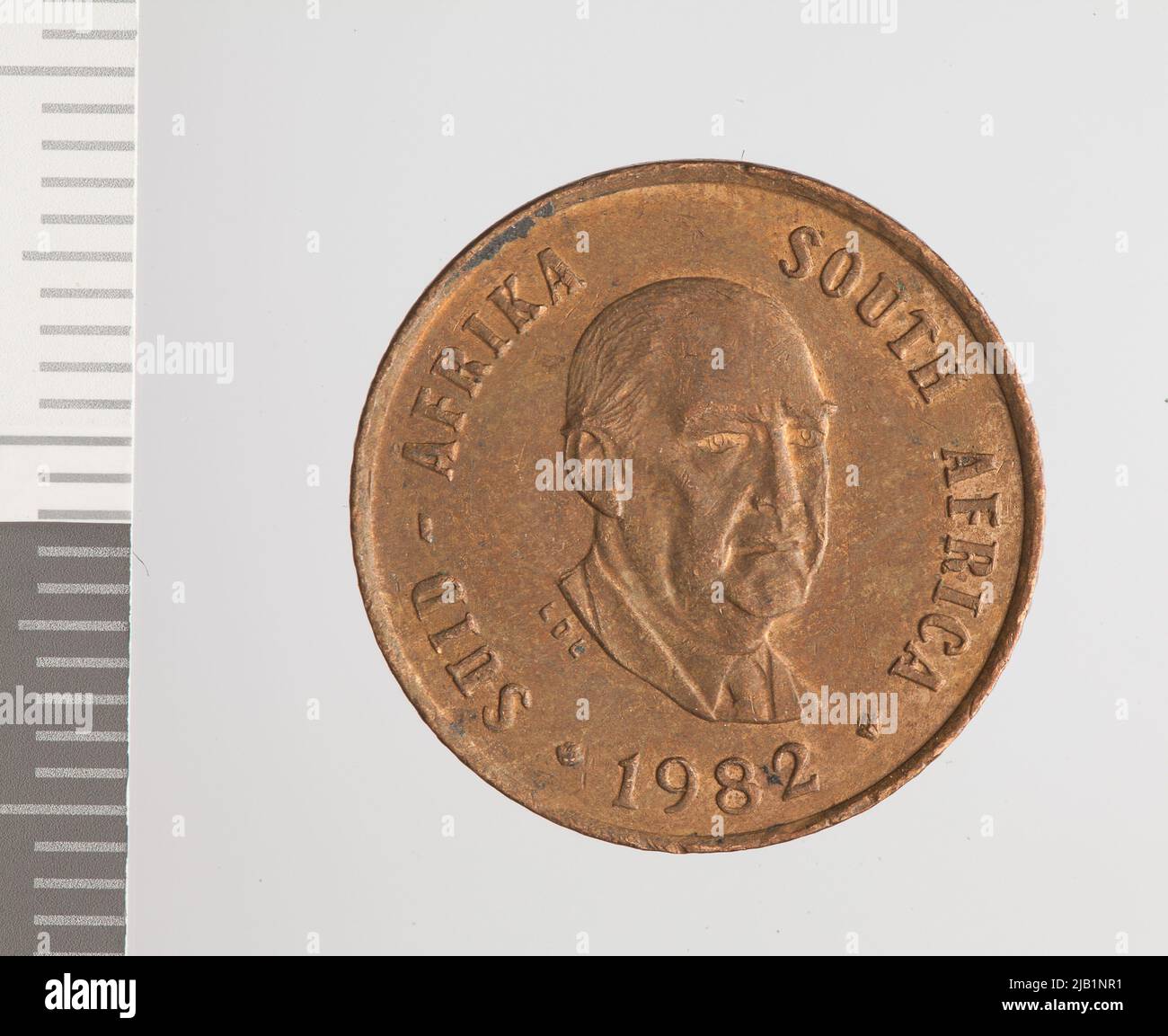 South Africa Republic, 1 Cent, 1982 Lange, Lourens de, Sasseen, Tommy ...