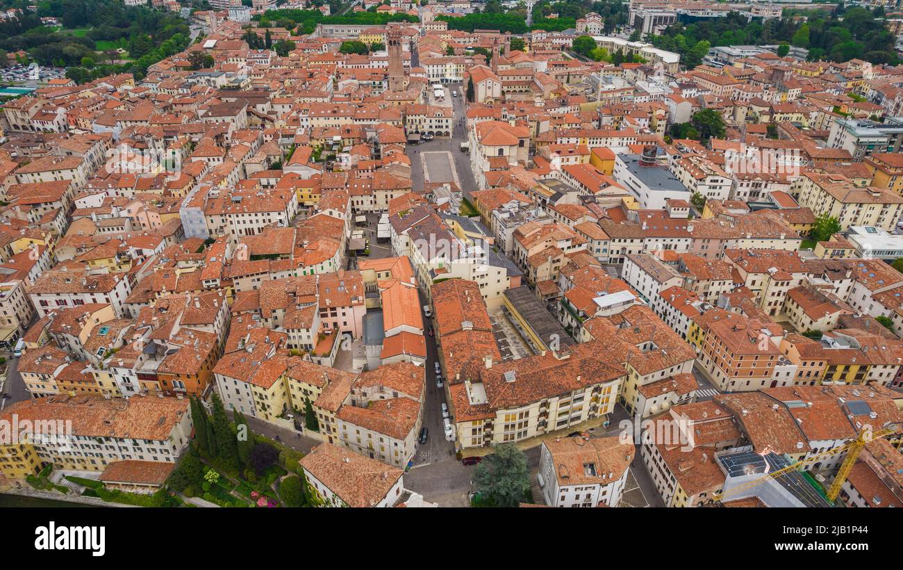 Aerial View of Bassano del Grappa, Vicenza, Veneto, Italy, Europe Stock ...