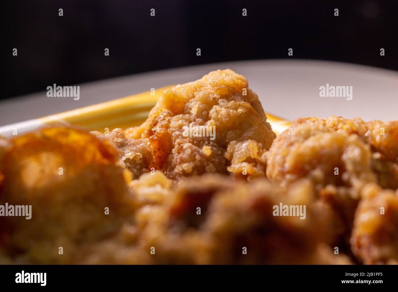 Japanese fried chicken “Tori no Karaage” in food tray by supermarket in ...