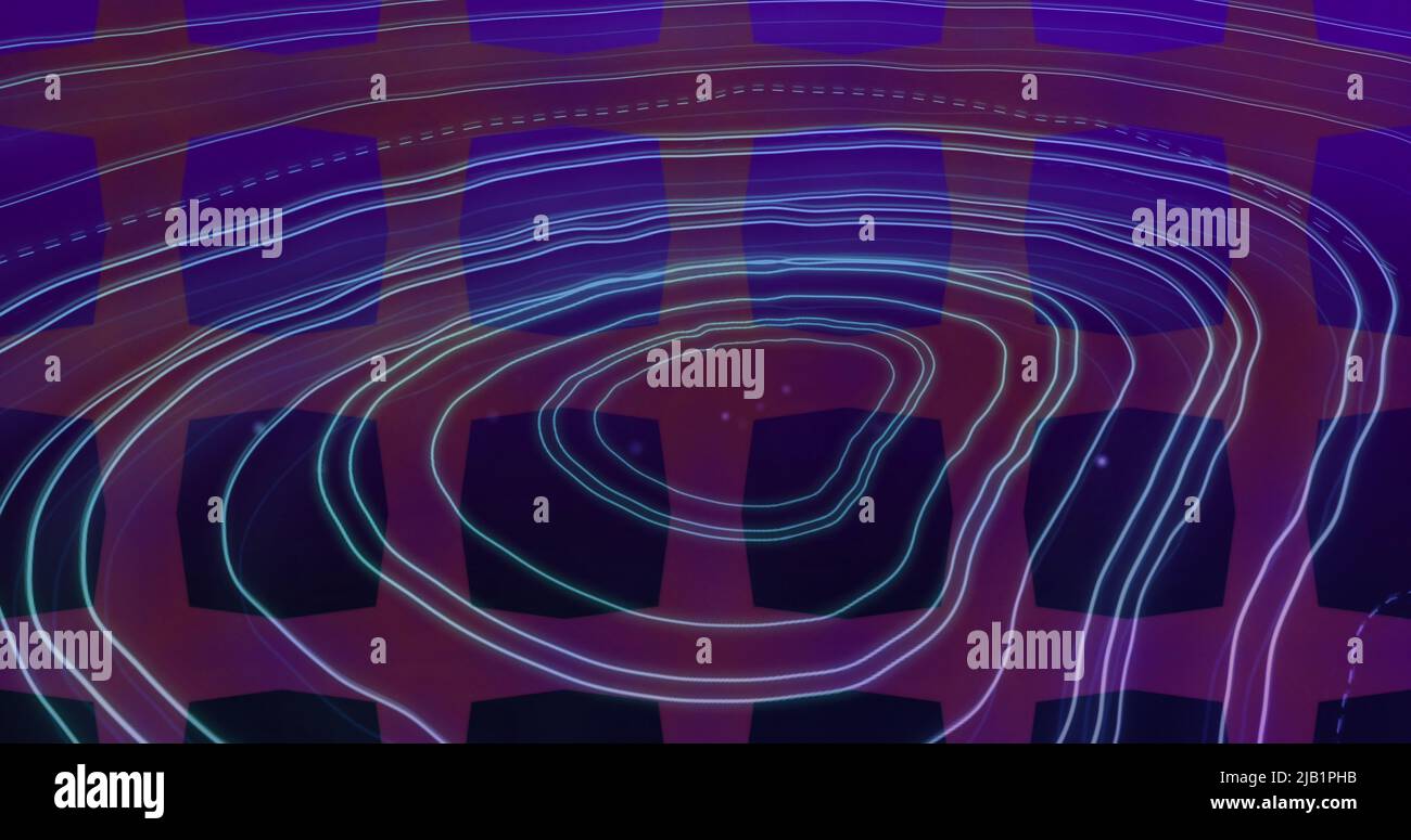 Image of shapes over moving shapes Stock Photo - Alamy