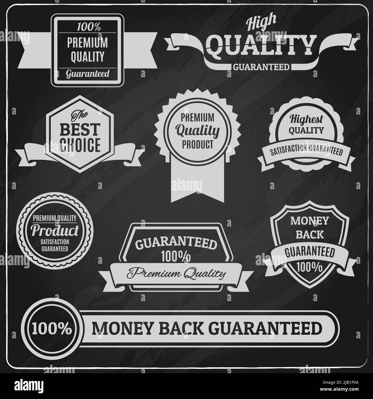 Premium quality products best choice chalkboard labels set isolated ...
