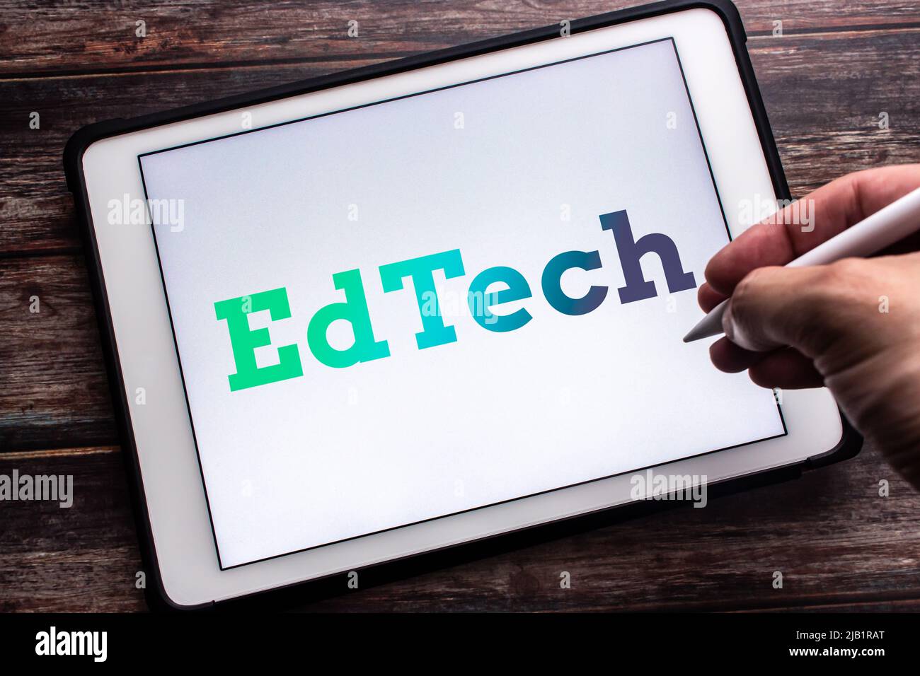 Closeup keyword EdTech (EduTech, Educational technology) on tablet ...