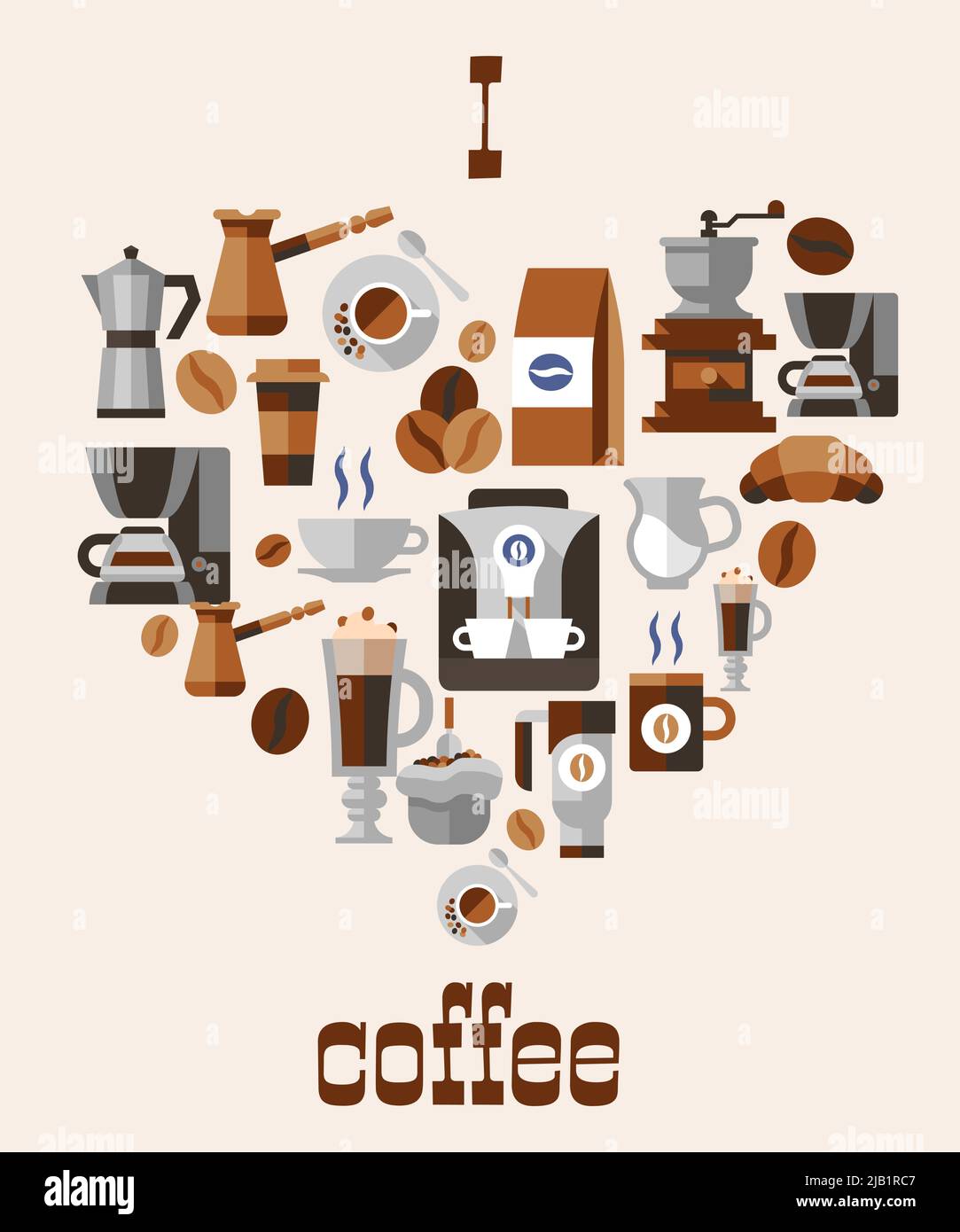 French press coffee croissant Stock Vector Images - Alamy