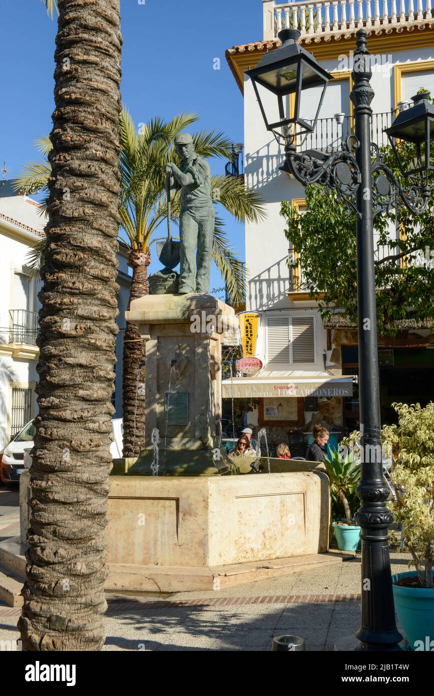 Monda, Spain - 4 January 2022: the statue at the village of Monda on ...