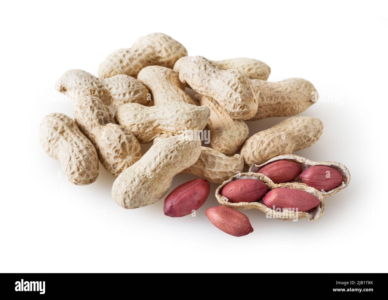 Raw peanuts isolated on white background with clipping path Stock Photo ...
