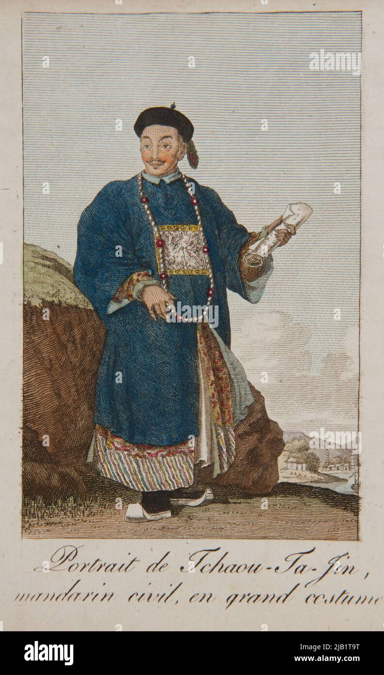 „Costumes and views of China”, T.I . Portrait of Tchaou Ta Jin Civil ...