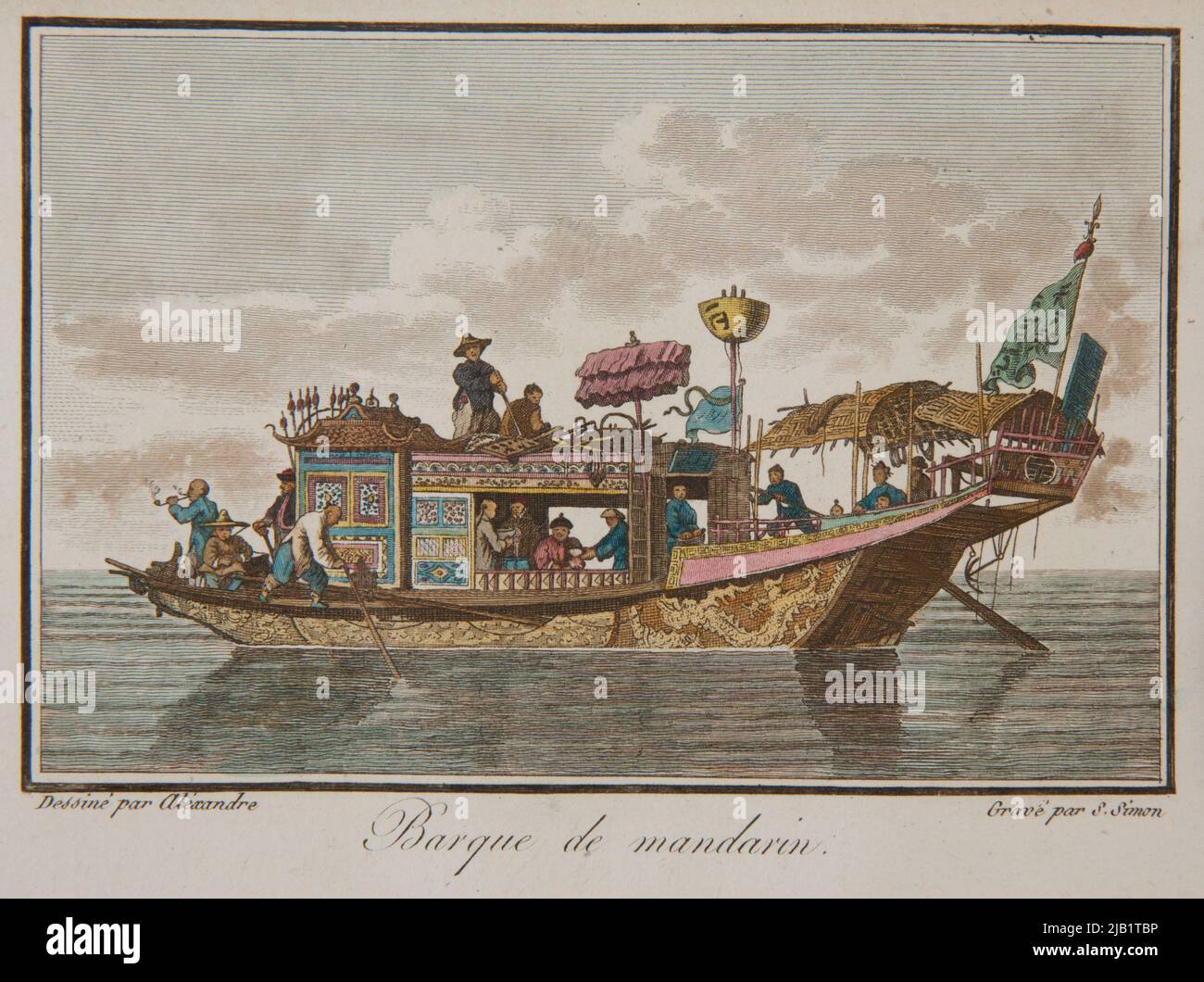 „Costumes and views of China”, t.i . Mandarin boat Simon S., Alexander, William (1767 1816 ...