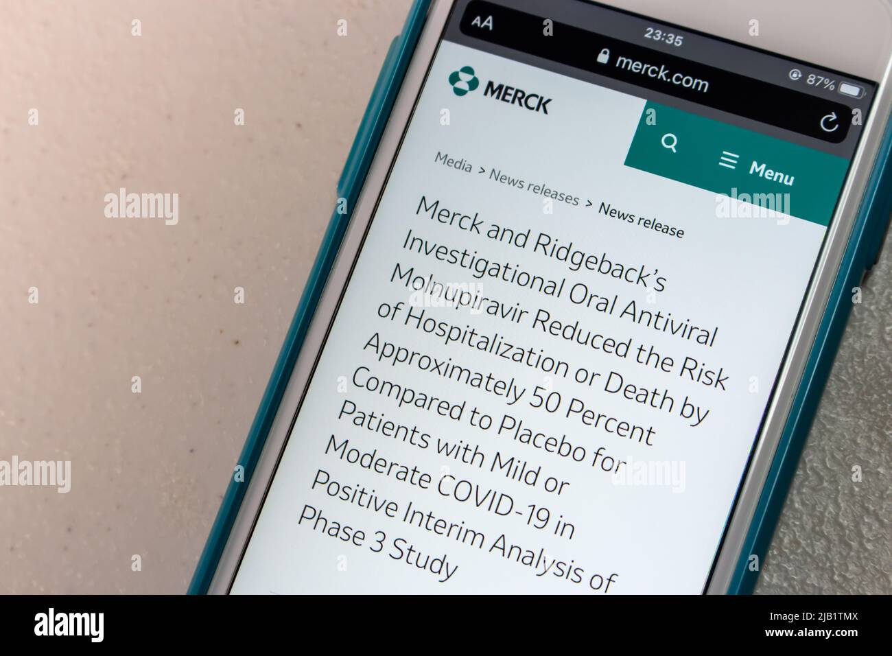 Kumamoto, JAPAN - Oct 12 2021 : Pharmaceutical company Merck’s news ...