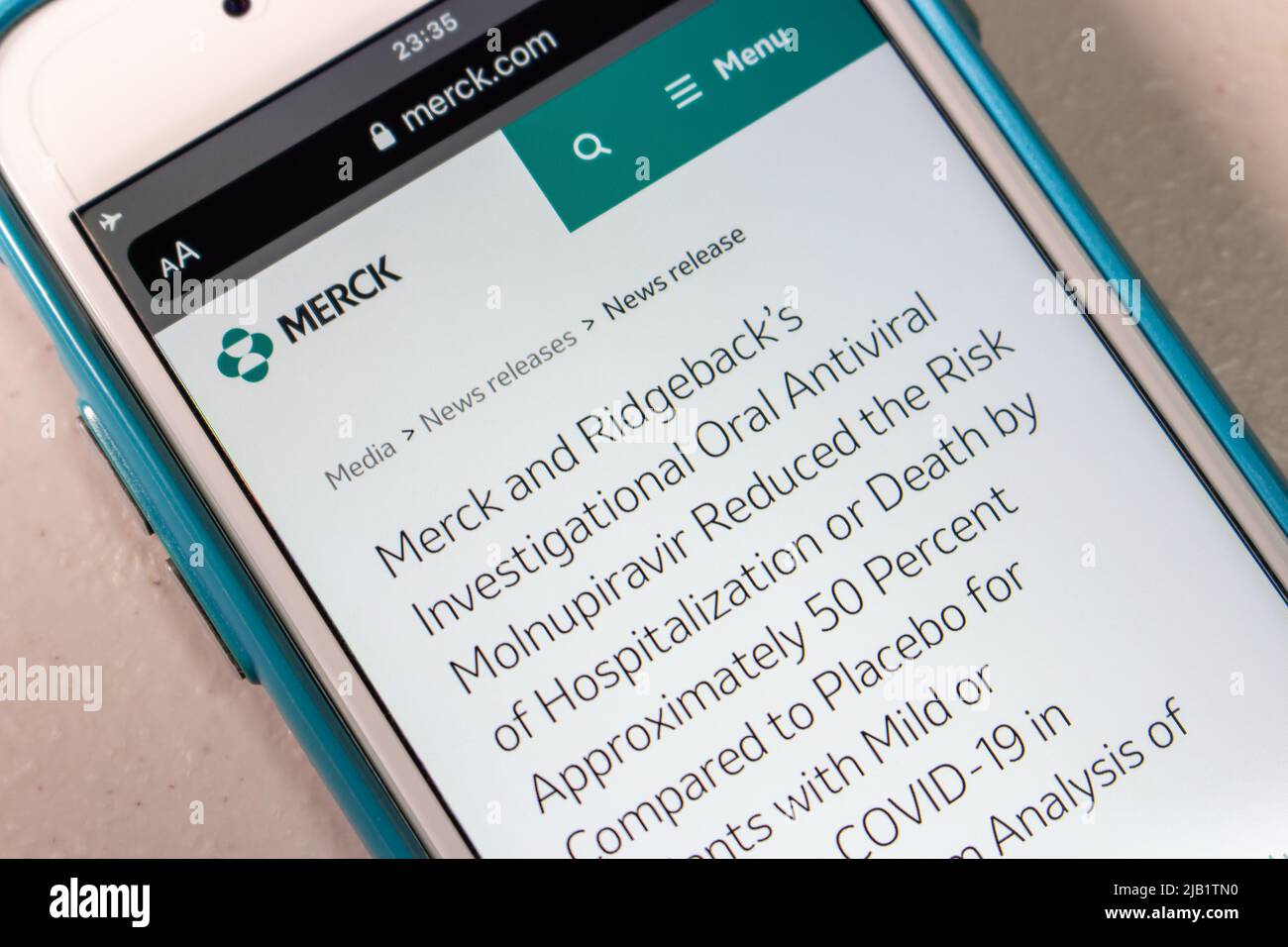 Kumamoto, JAPAN - Oct 12 2021 : Pharmaceutical company Merck’s news ...