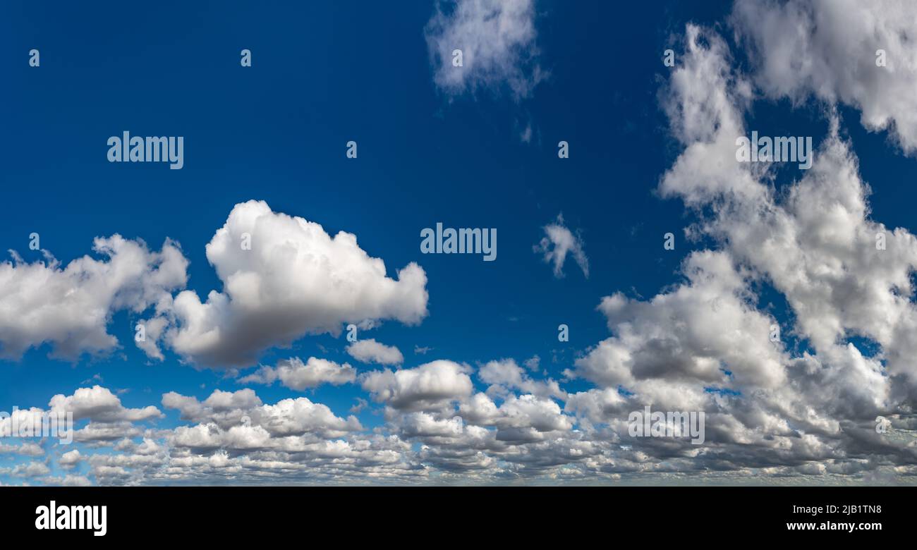 Fantastic soft clouds against blue sky, natural composition Stock Photo ...